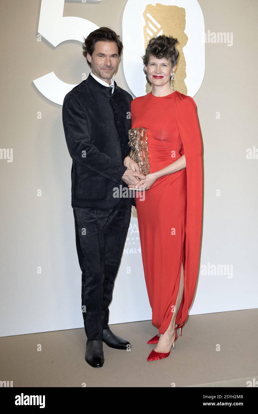 Paris, France. 28th Feb, 2025. Camille and Clément Ducol pose in the ...