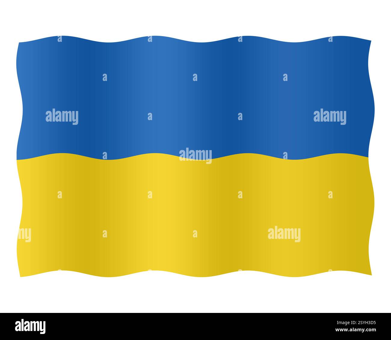 Digital composite Ukrainian flag with a wave and shadow overlay Ukraine ...