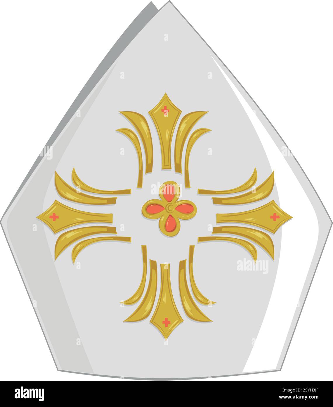 Pope hat icon in cartoon style isolated on background. Vector ...