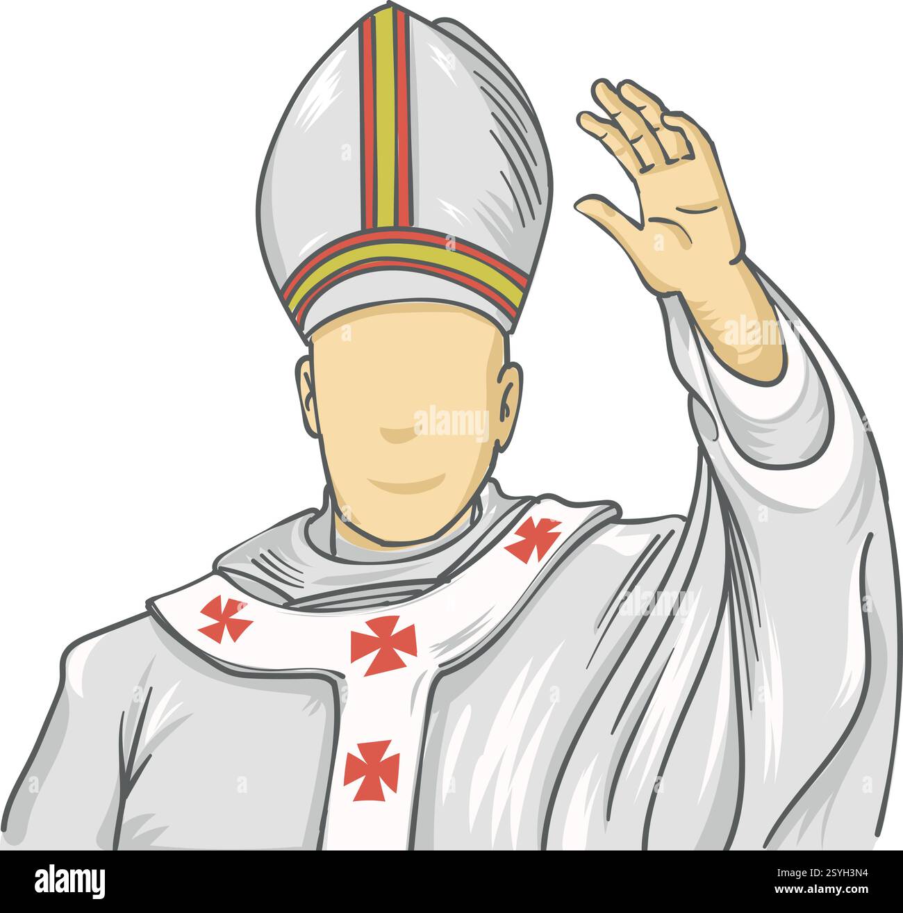 Christian Pope Flat Style Greeting. Vector Illustration Stock Vector ...