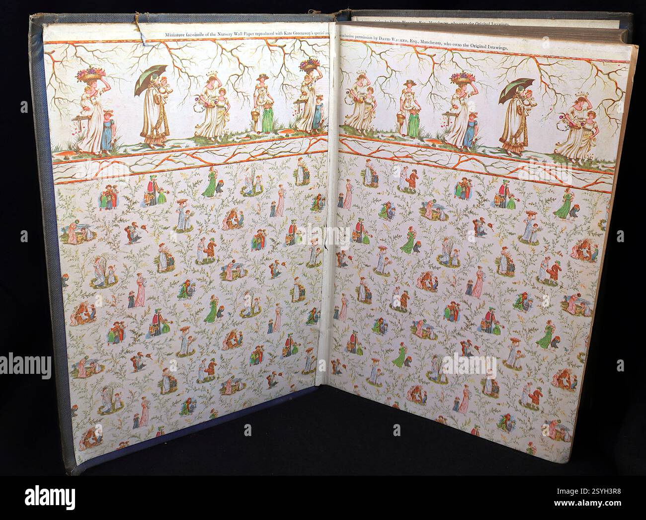 Decorative front free endpaper and pastedown inside the front cover of ...