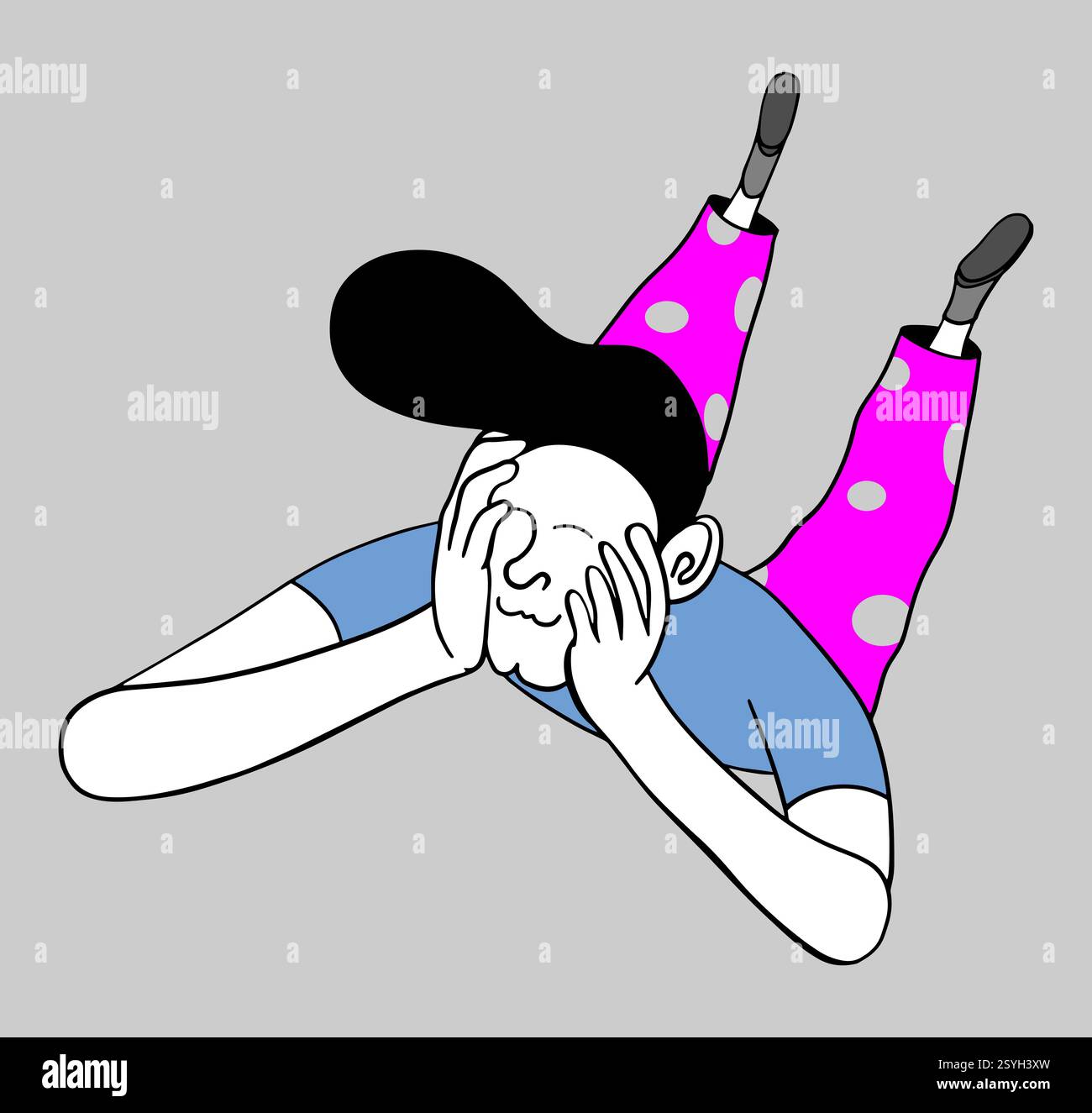 Propped up head Stock Vector Images - Alamy