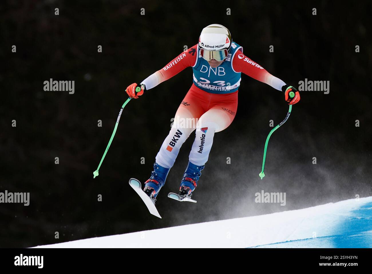 Switzerland's Priska Ming-Nufer speeds down the course during an alpine ...