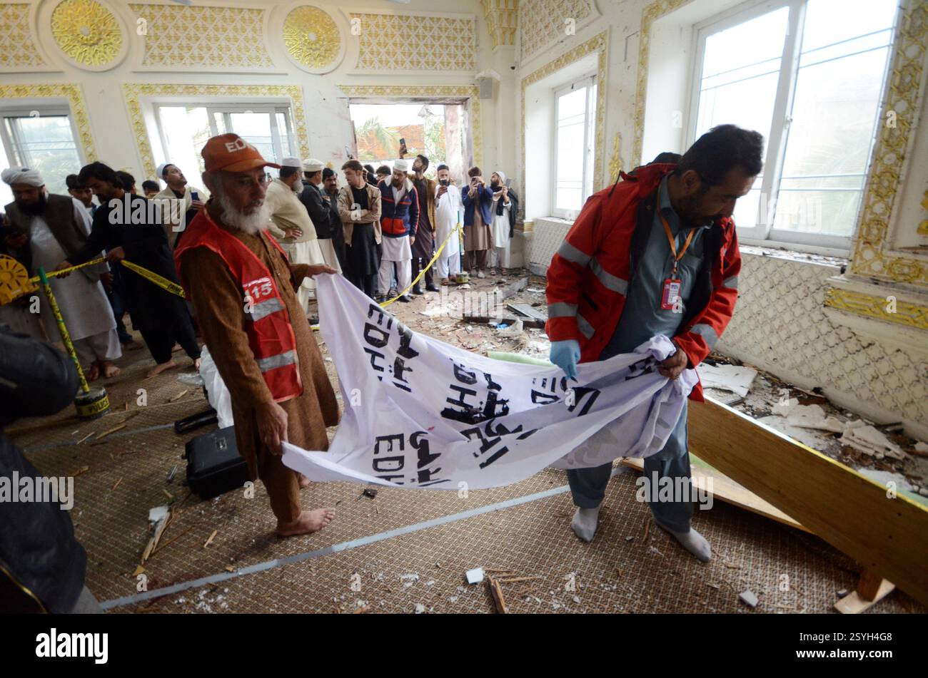 Peshawar, Peshawar, Pakistan. 1st Mar, 2025. Suicide bombing inside Islamic seminary in Nowshera ...