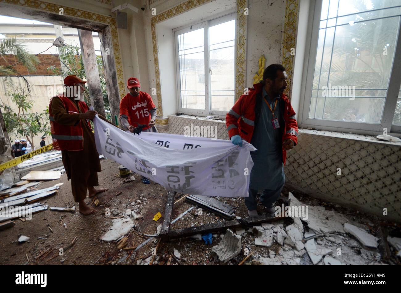 March 1, 2025, Peshawar, Peshawar, Pakistan: Suicide bombing inside Islamic seminary in Nowshera ...