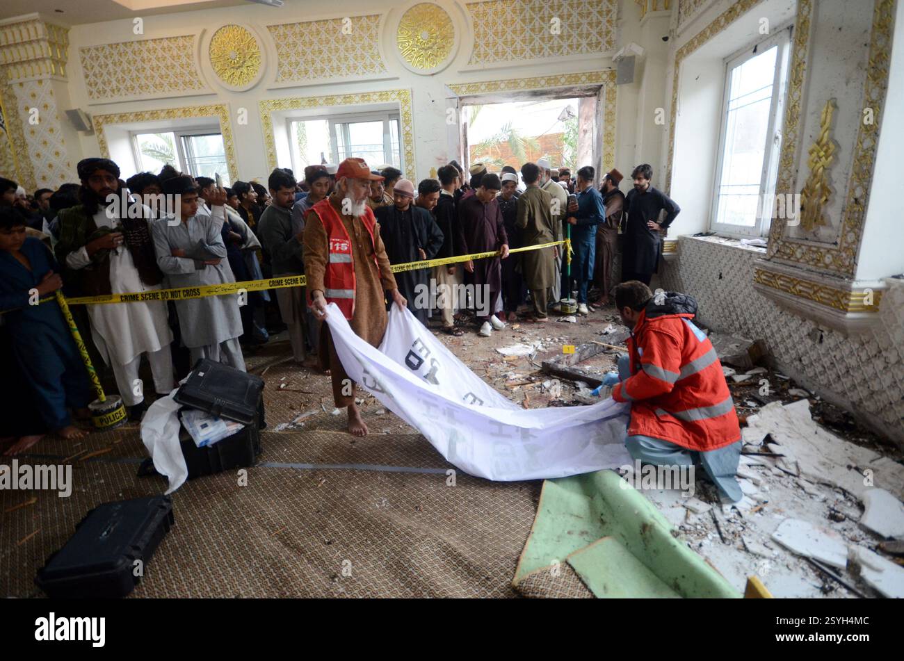 Peshawar, Peshawar, Pakistan. 1st Mar, 2025. Suicide bombing inside Islamic seminary in Nowshera ...