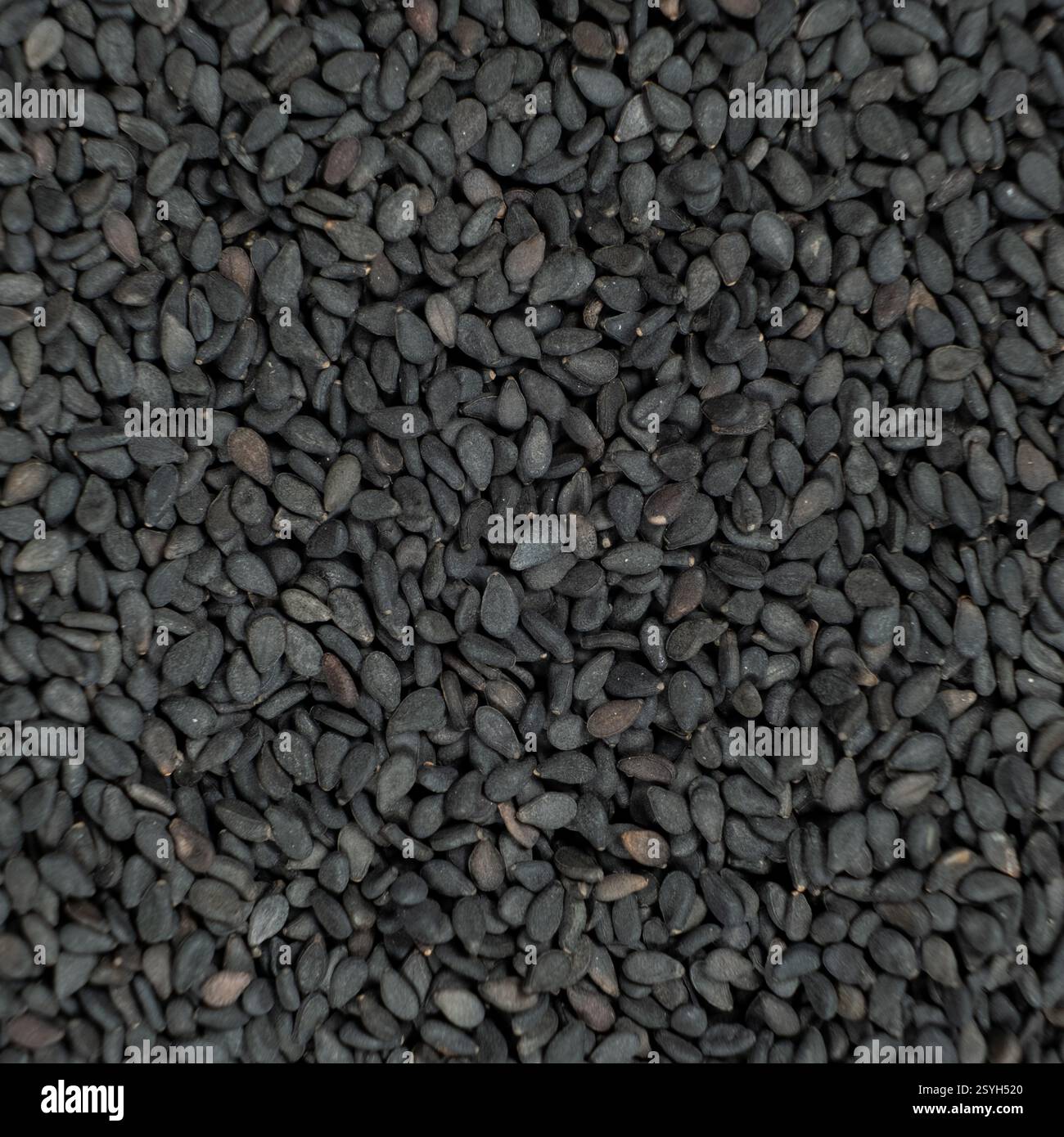 Whole black sesame seeds top view detailed shot Stock Photo - Alamy