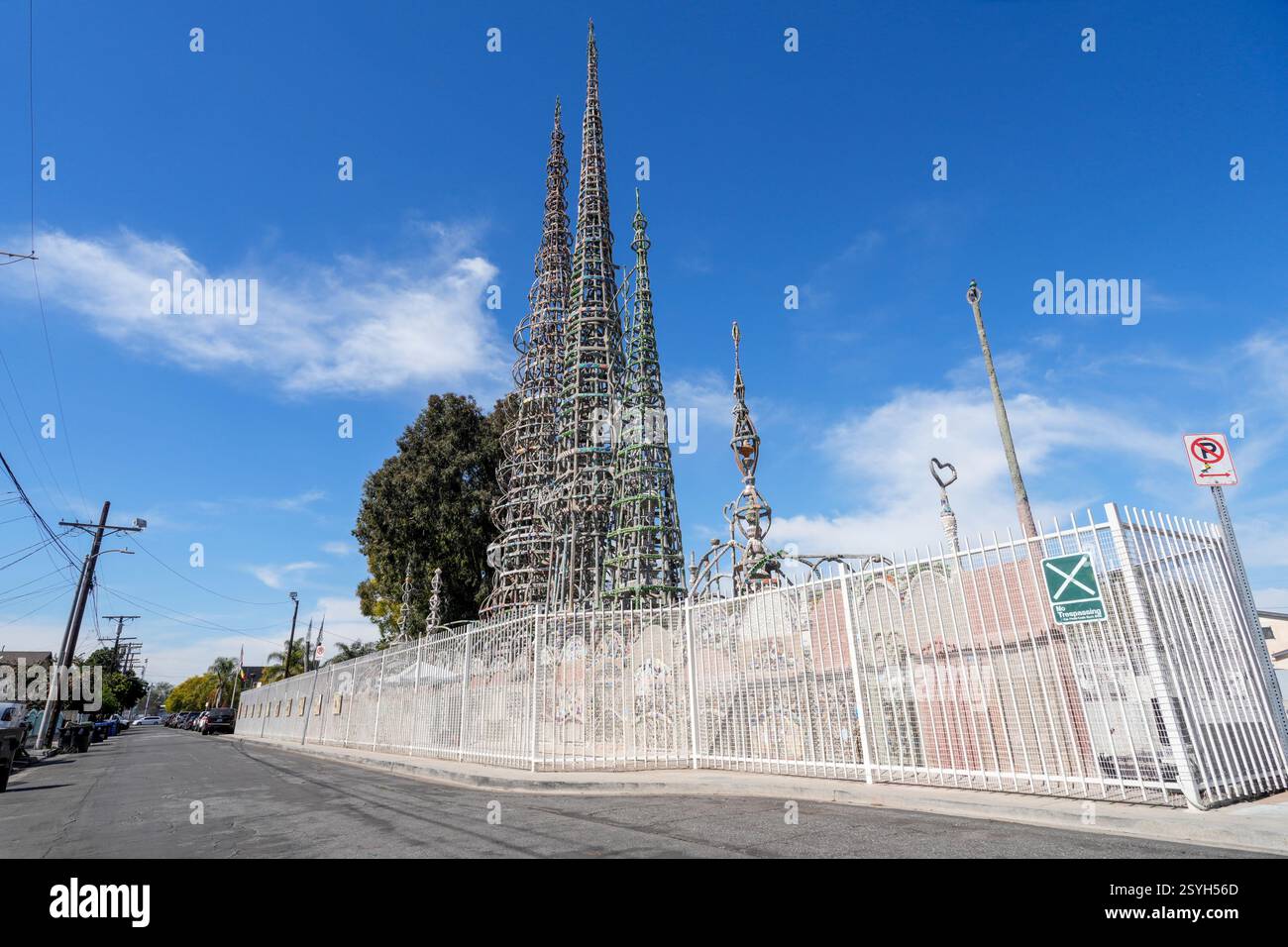The WATTS TOWERS Historical site also known as Towers of Simon Rodia ...