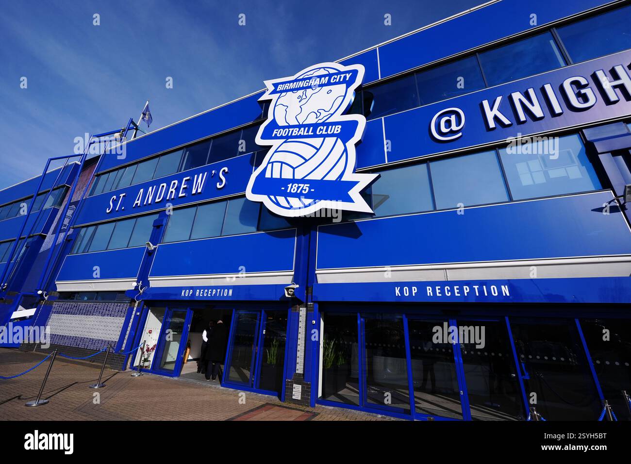 A general view of the Birmingham City crest on the stadium before the ...