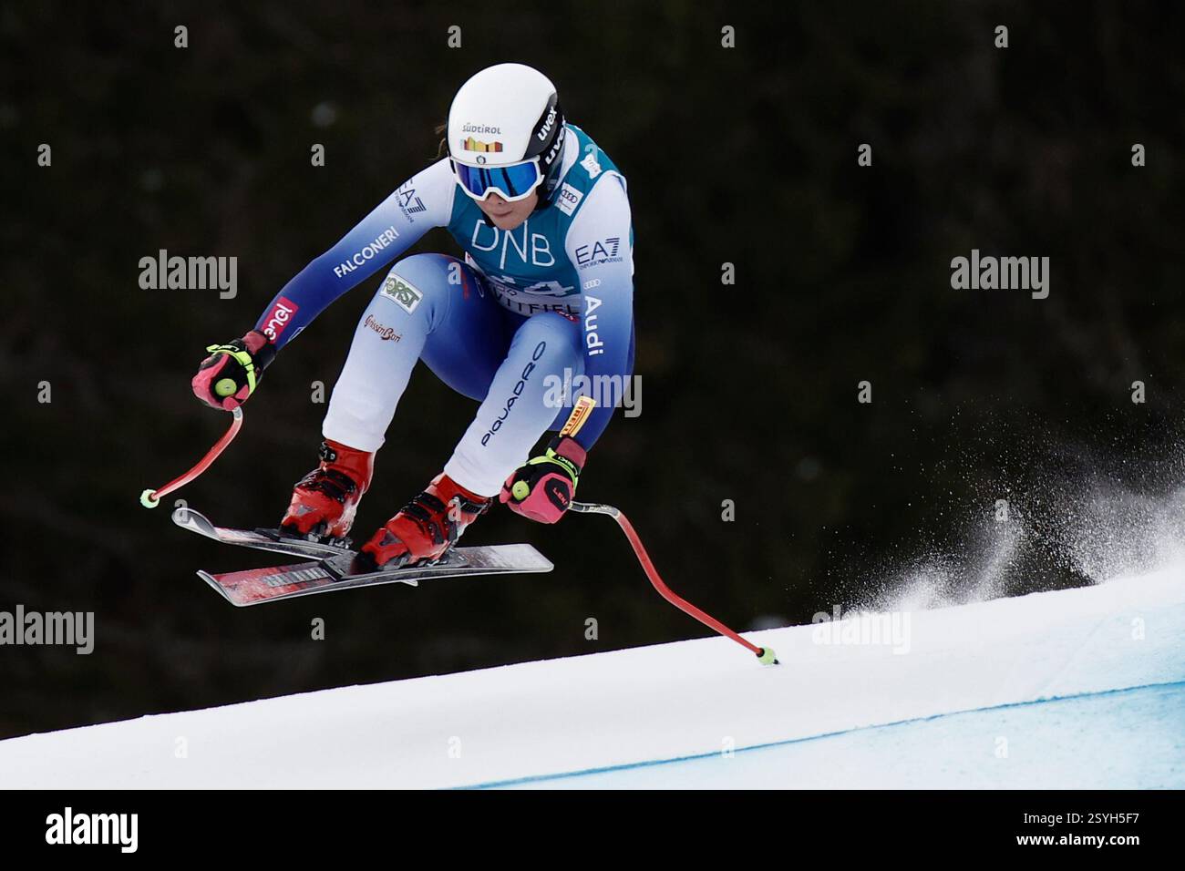 Italy's Nicol Delago speeds down the course during an alpine ski, women ...