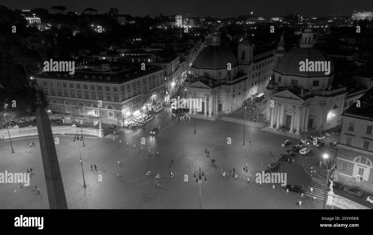 Drone Piazza Del Popolo Roma Stock Photo - Alamy