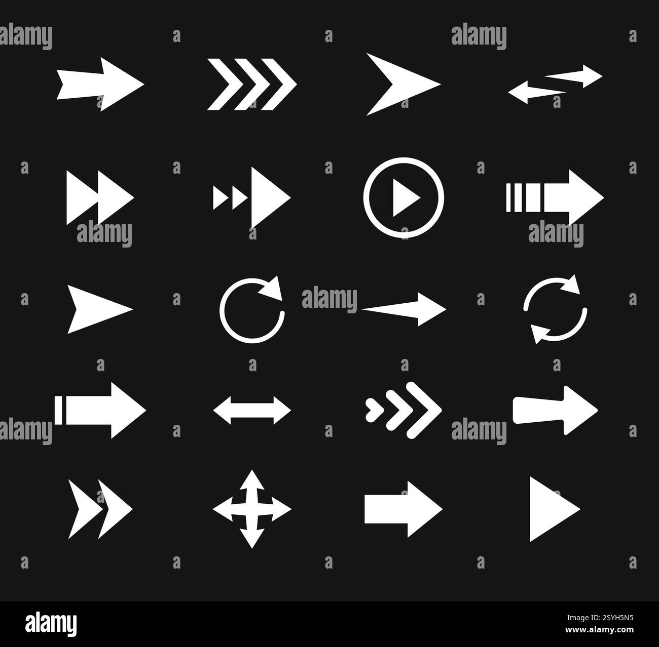 Arrows set of black icons. Arrow icon. Arrow vector collection. Arrow. Cursor. Modern simple ...