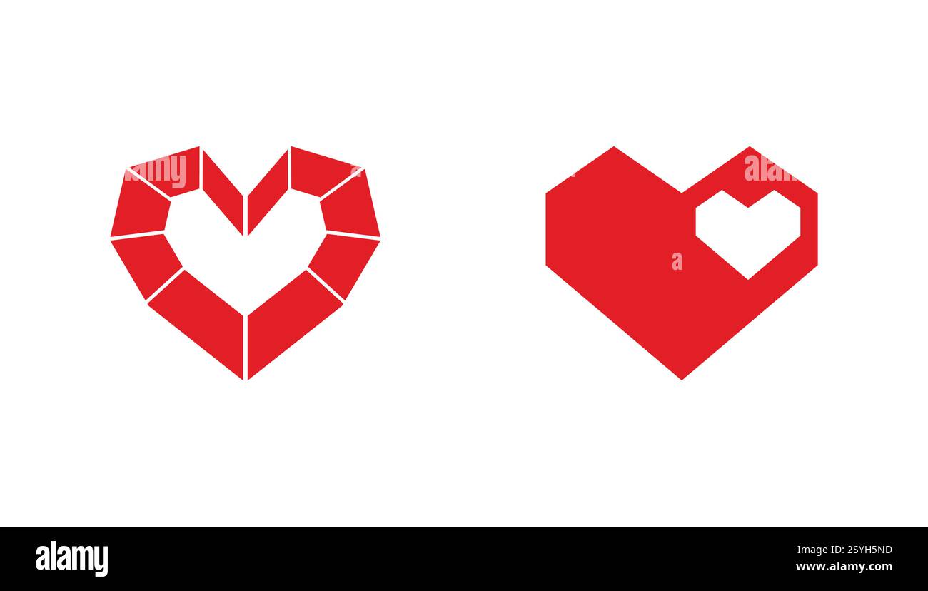 Hand drawn heart set Stock Vector Images - Alamy