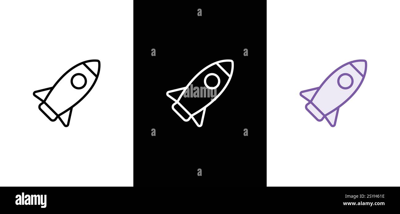 Rocket vector icons. Rocket launch icon collection Stock Vector Image ...