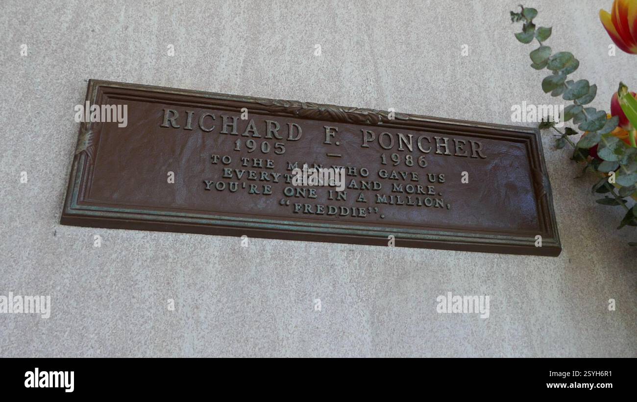 Los Angeles, California, USA 28th February 2025 Richard Poncher Grave ...