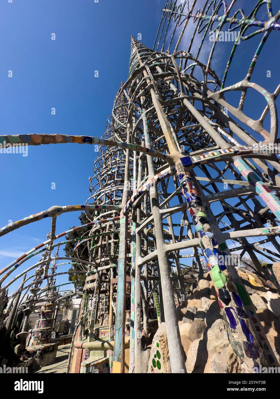The WATTS TOWERS Historical site also known as Towers of Simon Rodia ...