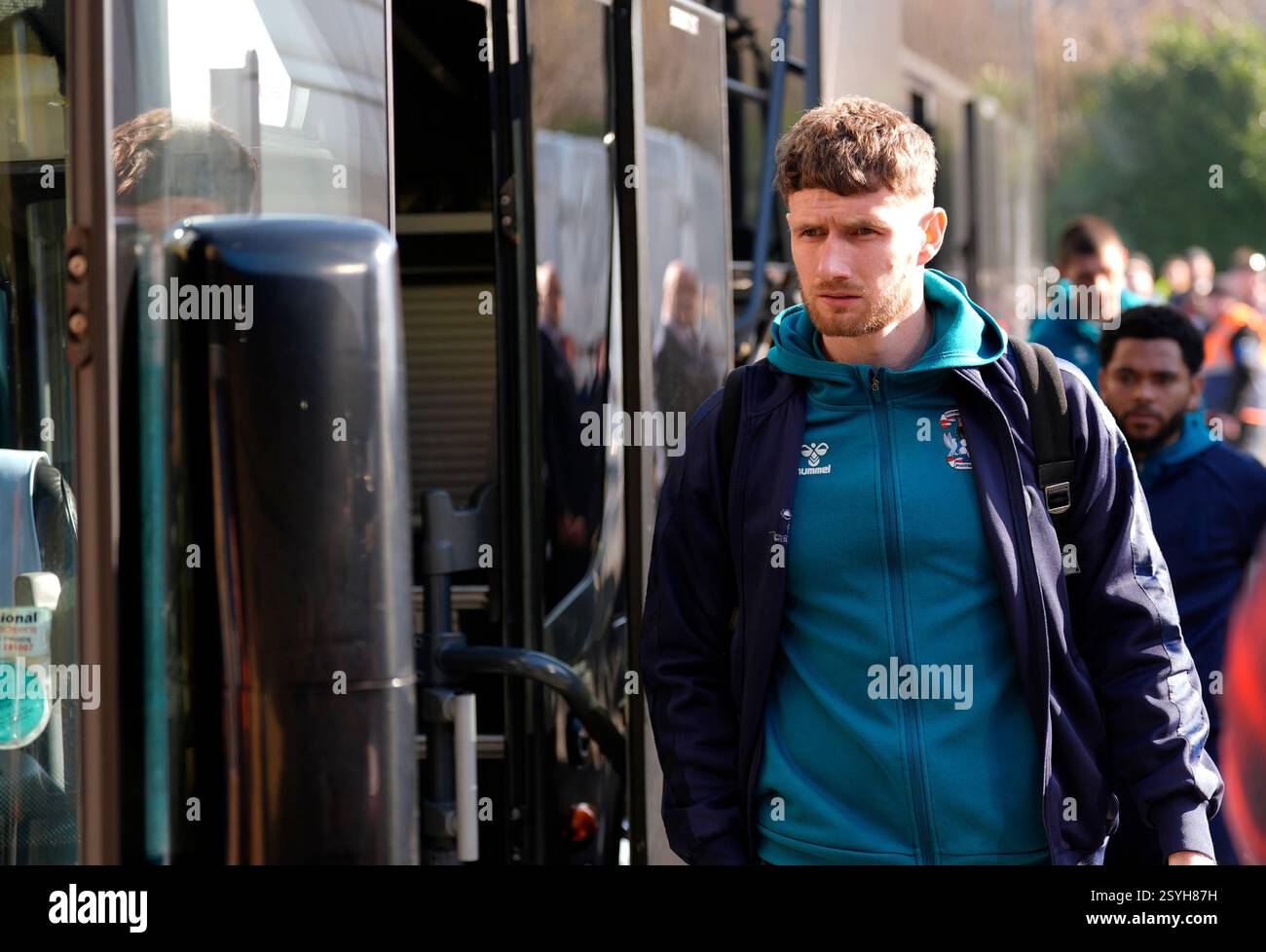 Coventry City goalkeeper Bradley Collins arrives before during the Sky ...