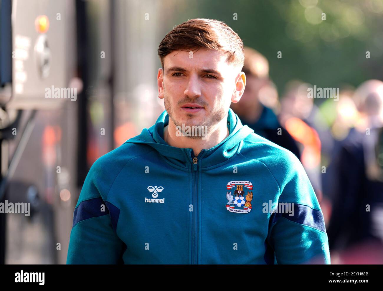 Coventry City's Liam Kitching arrives before the Sky Bet Championship ...