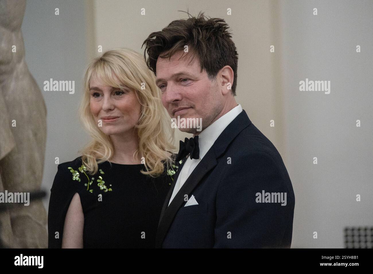 Copenhagen, Denmark. 28th Feb, 2025. Danish film director, Thomas Vinterberg (R) and Helene ...