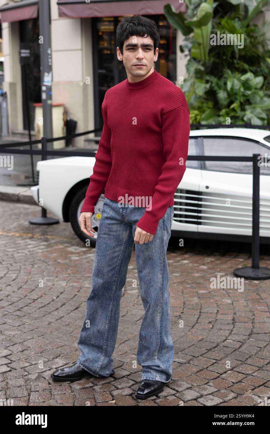 Milan, Italy. 01st Mar, 2025. Omar Ayuso arrives to Ferrari's fashion ...