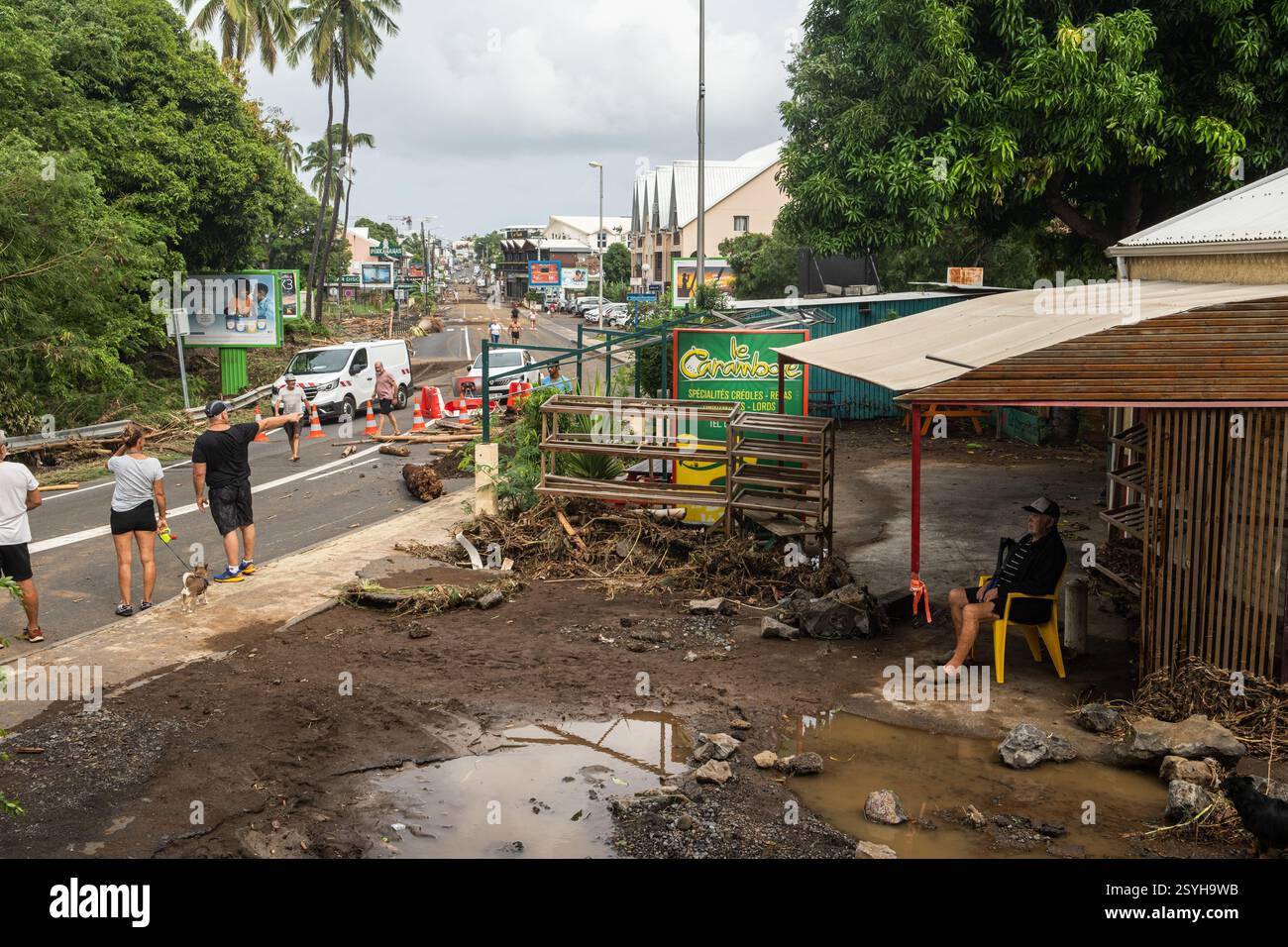 Saint Gilles Les Bains, France. 01st Mar, 2025. 24 hours after the ...