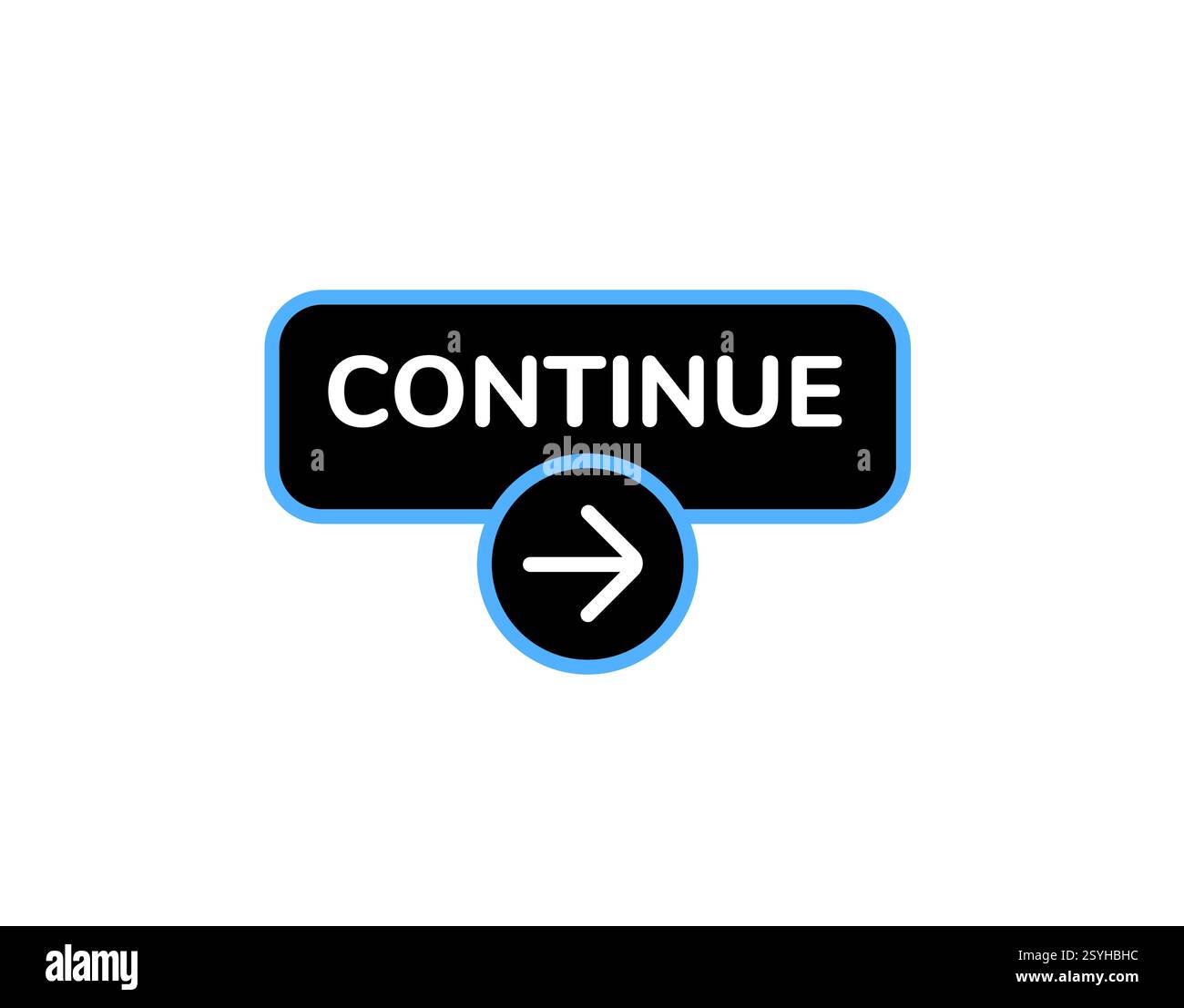 Circular continue button icon with arrow for seamless user navigation and interface design Stock ...