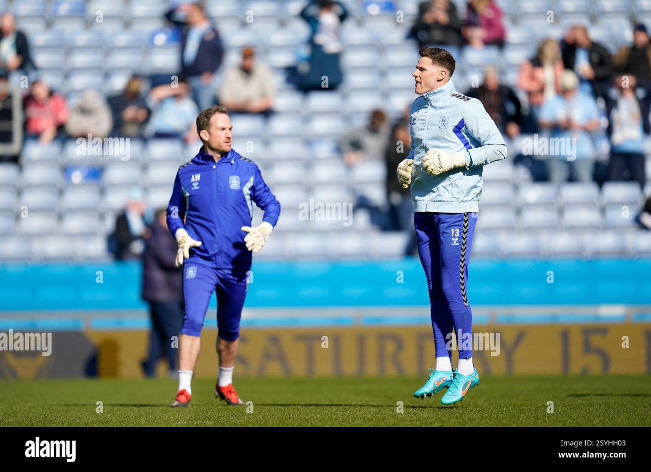 Coventry City goalkeeper Ben Wilson warms up before the Sky Bet ...