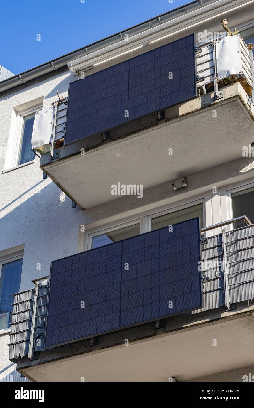 two balconies with solar panels Stock Photo - Alamy