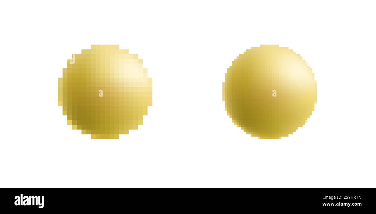 Shiny golden spheres with smooth texture show reflective and glossy ...