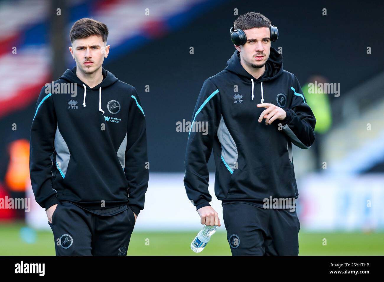 London, UK. 01st Mar, 2025. Luke Cundle and Camiel Neghli of Millwall ...