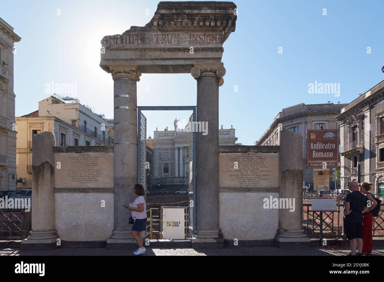 Catania. Italy - March 3, 2025: Stunning entrance to the Roman ...