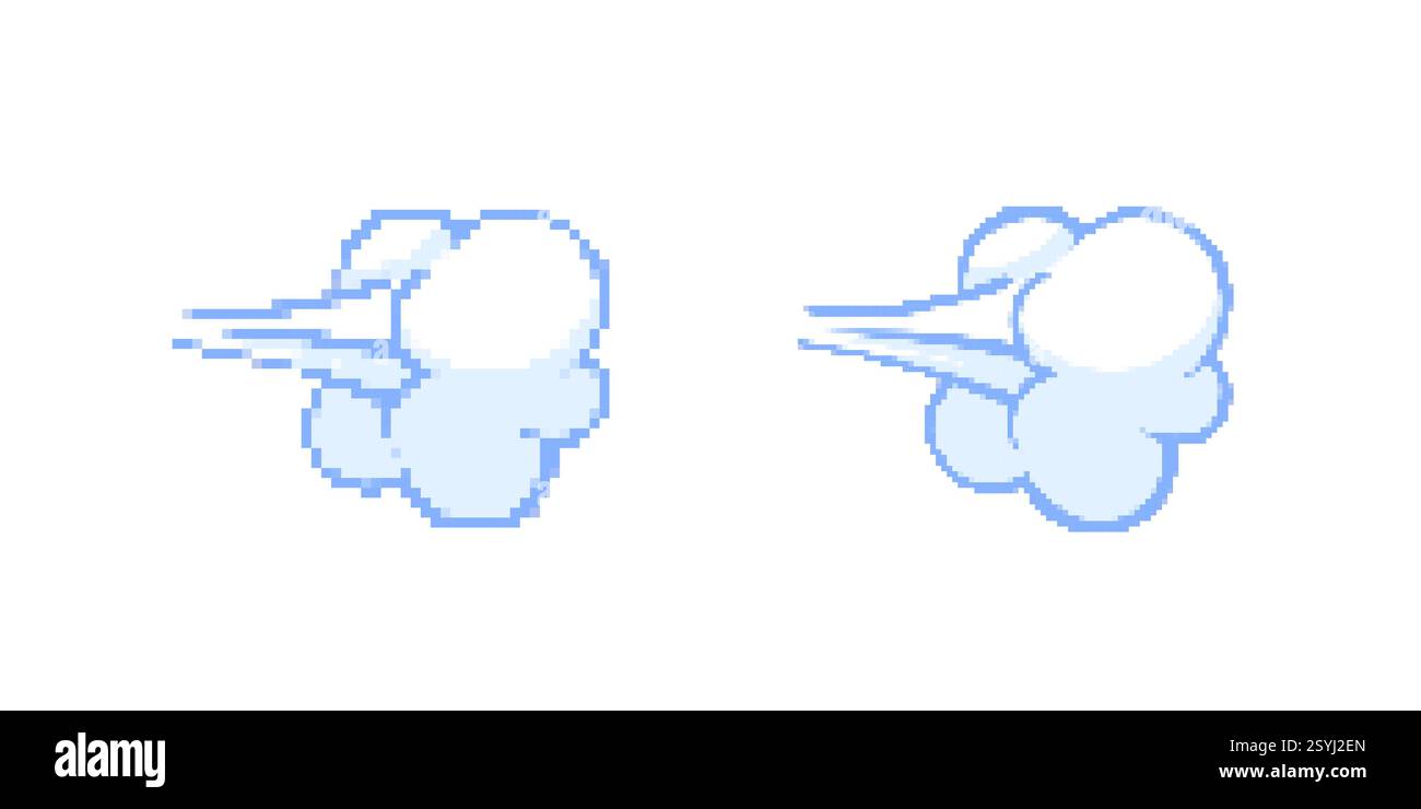 Cartoon style white puffs with motion lines suggesting fast movement or ...