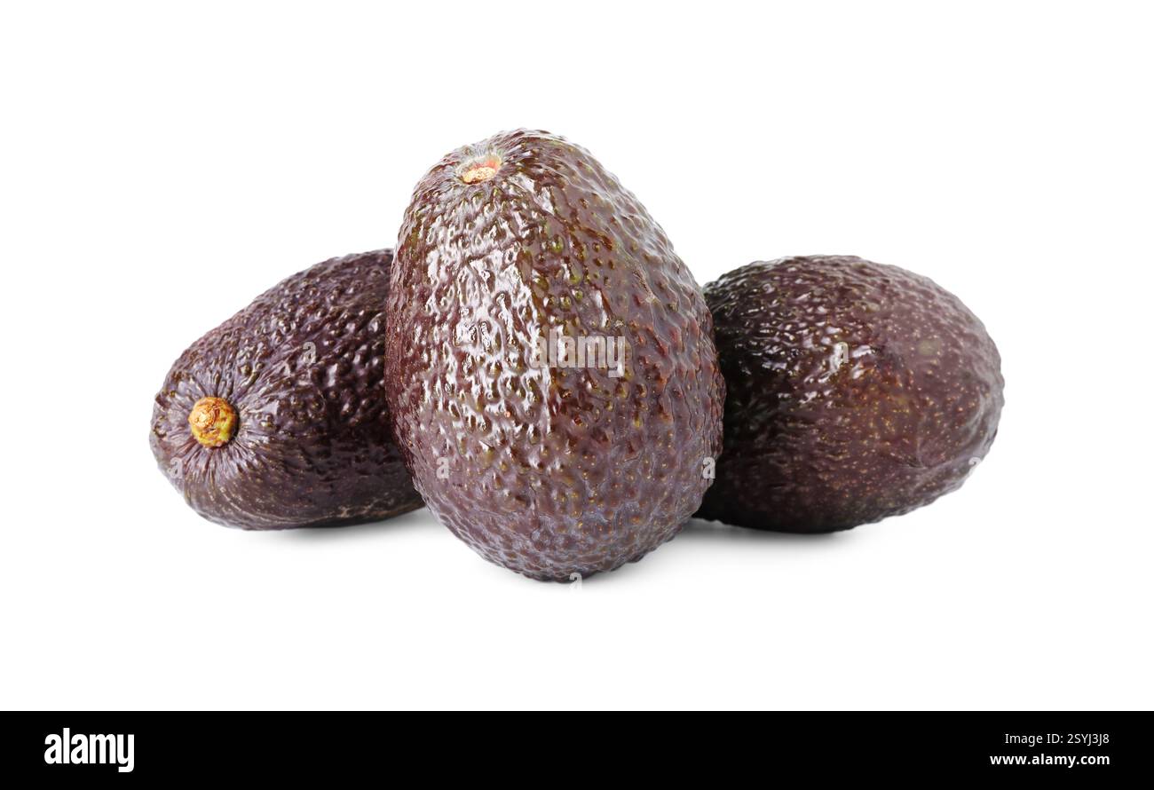 Three whole ripe avocados isolated on white Stock Photo - Alamy