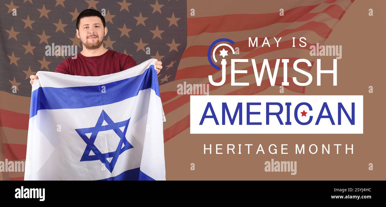Banner for Jewish American Heritage Month with young man Stock Photo ...