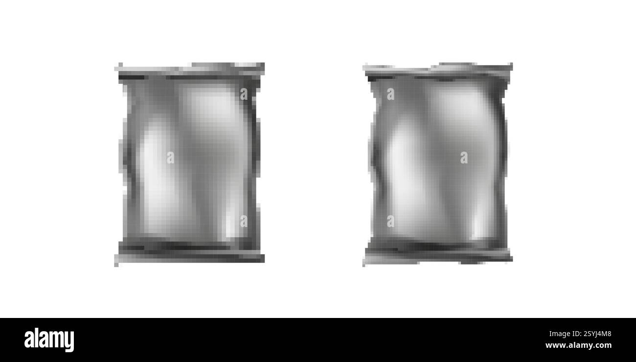 Two shiny aluminum beverage cans reflecting light with curved smooth ...