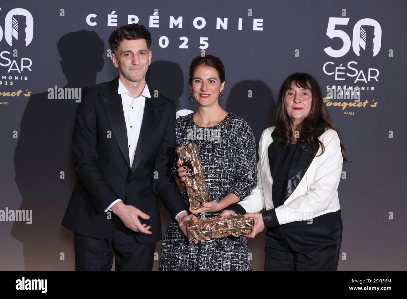 Alejandro Arenas Azorin, Elena Lopez Riera and Sylvie Pialat posing ...