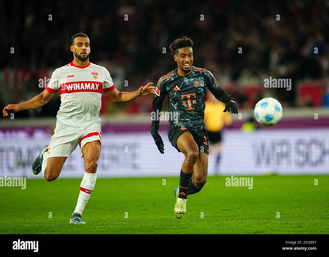 MHP Arena, Stuttgart, Germany. 28th Feb, 2025. Kingsley Coman of Bayern ...