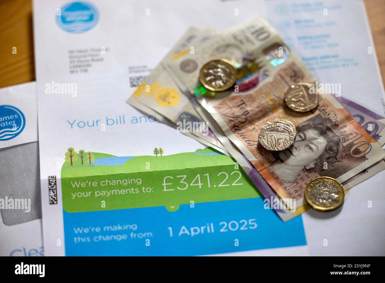 London, UK 1 March 2025 A recent Thames Water bill. Thames water wants ...