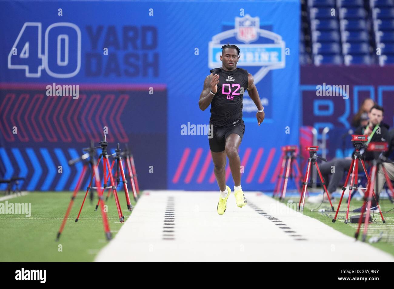 LSU defensive back Zy Alexander runs the 40-yard dash at the NFL ...