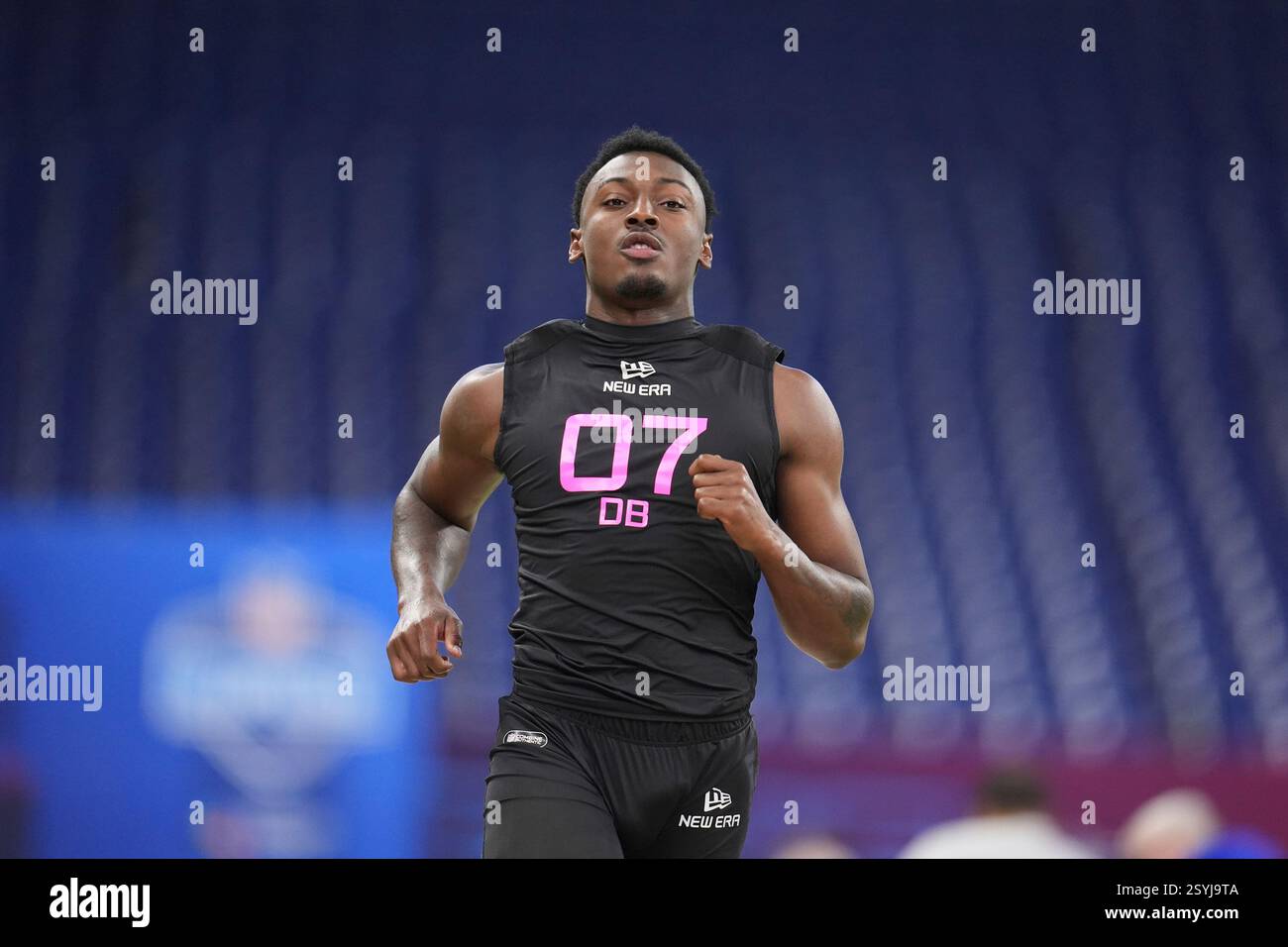 Kansas defensive back Mello Dotson runs the 40-yard dash at the NFL ...