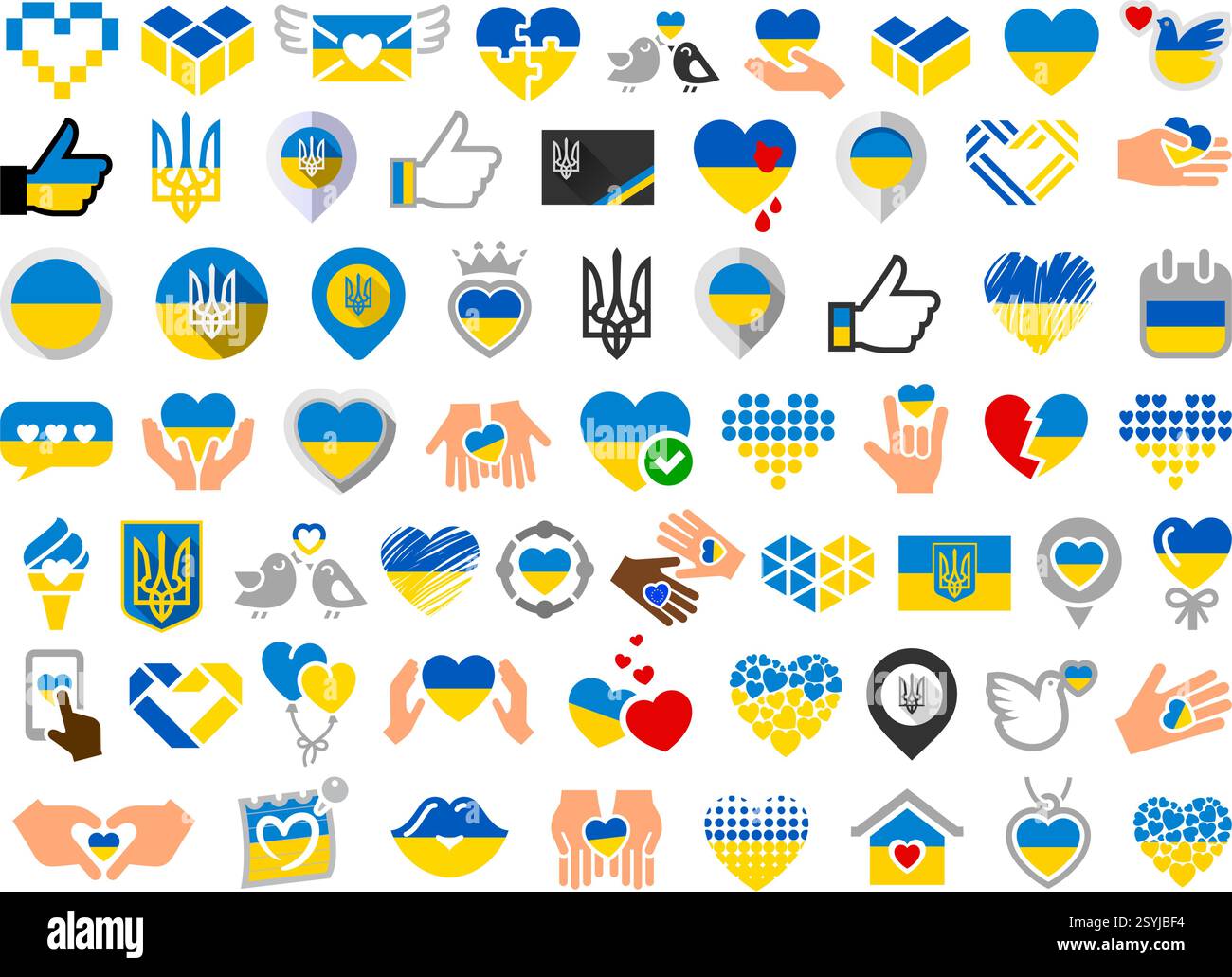 Flag of Ukraine, set symbols, vector icons Stock Vector Image & Art - Alamy