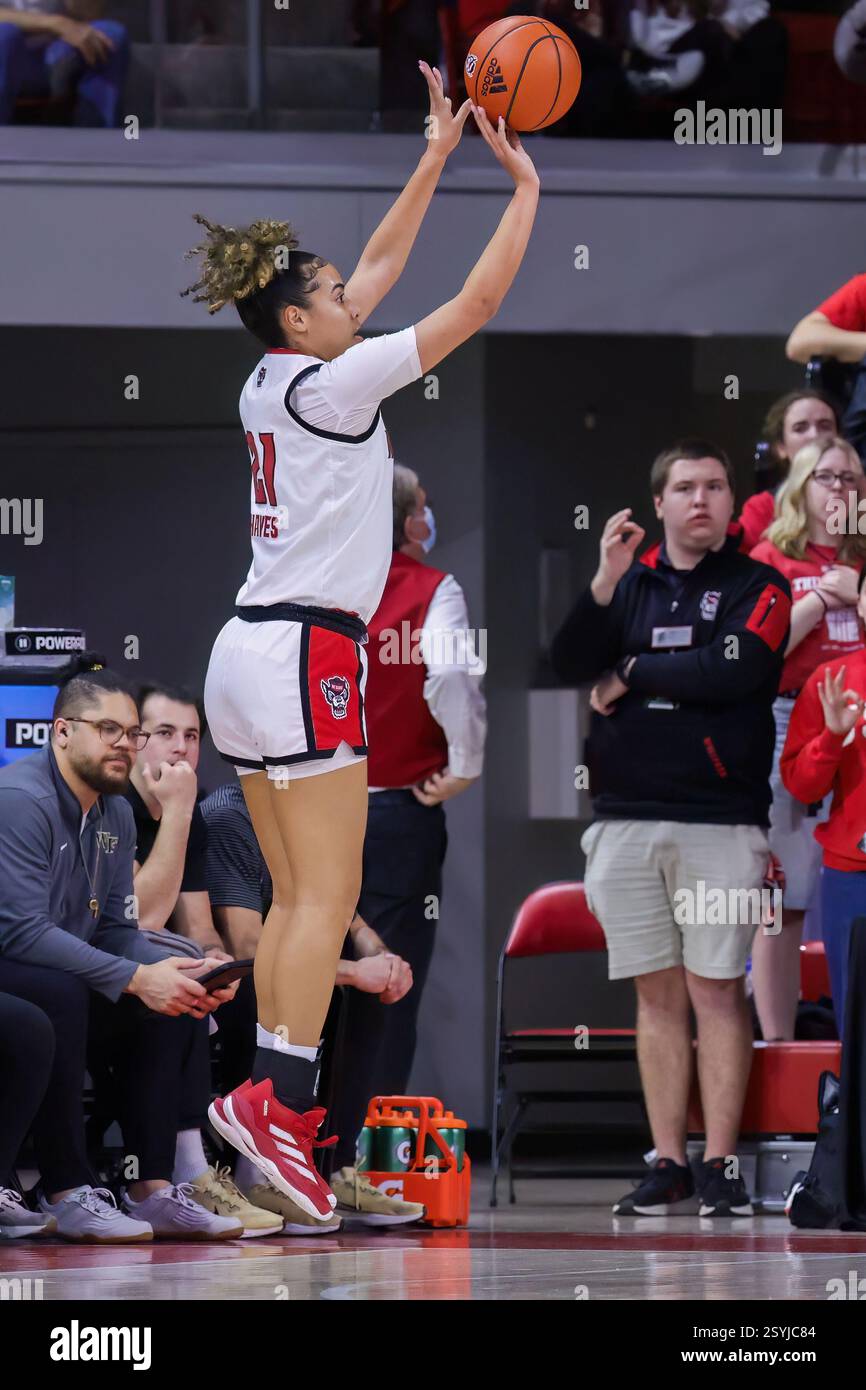 Raleigh, North Carolina, USA. 27th Feb, 2025. NC State Wolfpack guard ...
