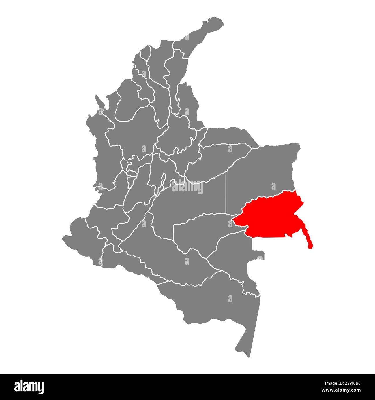 Guainia of Colombia map shape, travel web flat concept icon vector ...