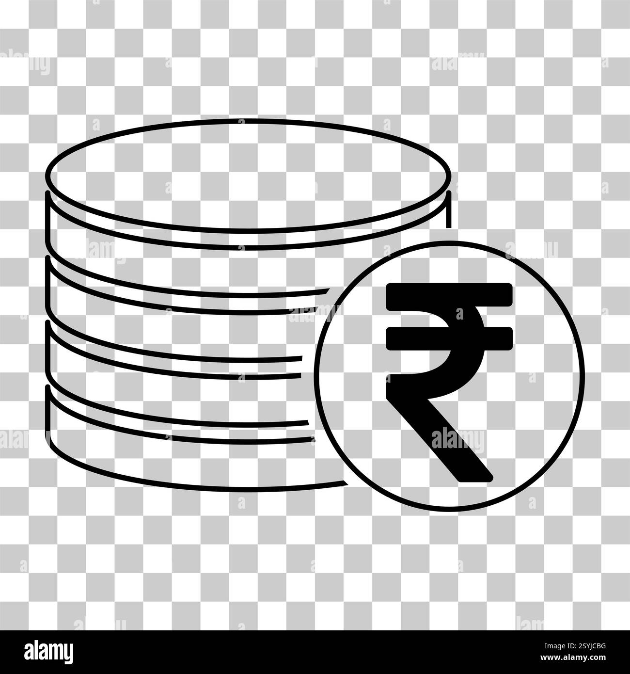 Rupee stack coin, flat icon money design, cash sign vector illustration ...