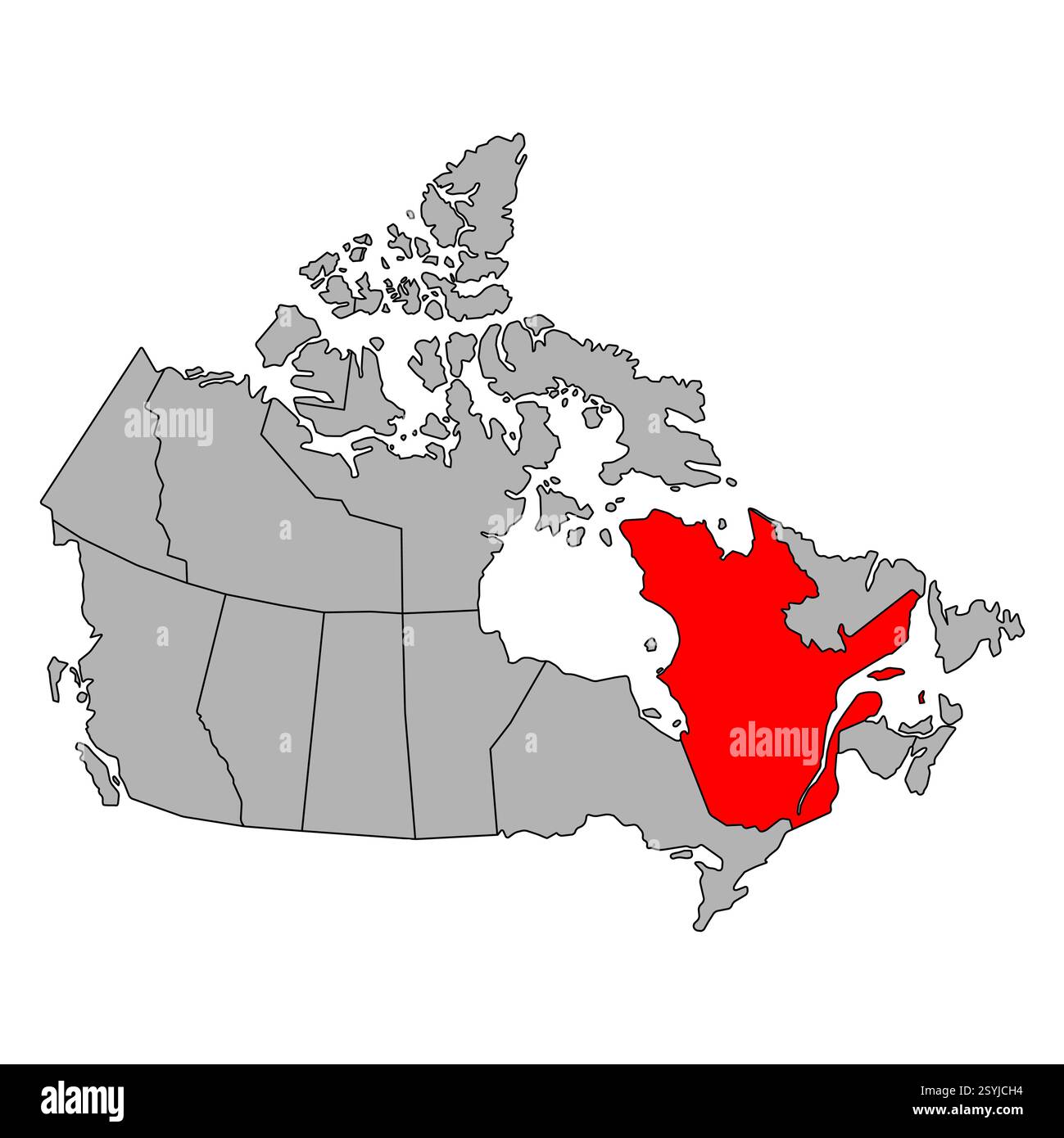 Quebec of Canada map shape, travel web flat concept icon vector ...