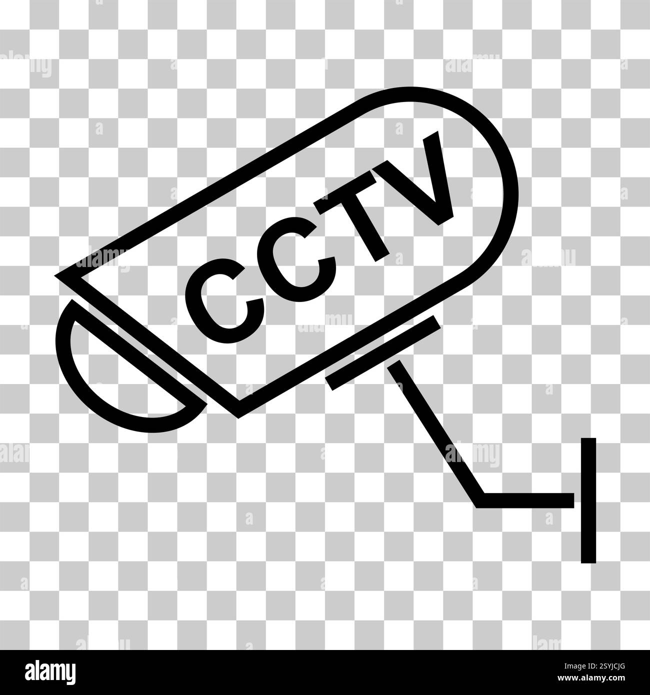 Closed circuit television camera icon, CCTV video protection alert ...