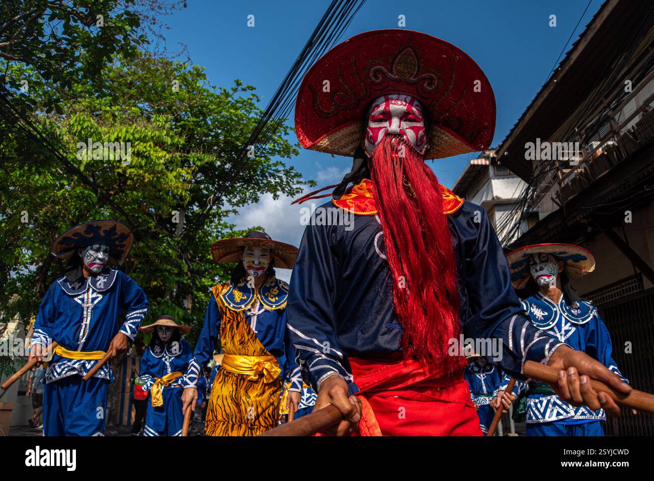 Dancers seen performing the traditional Yingge dance in Chinatown ...
