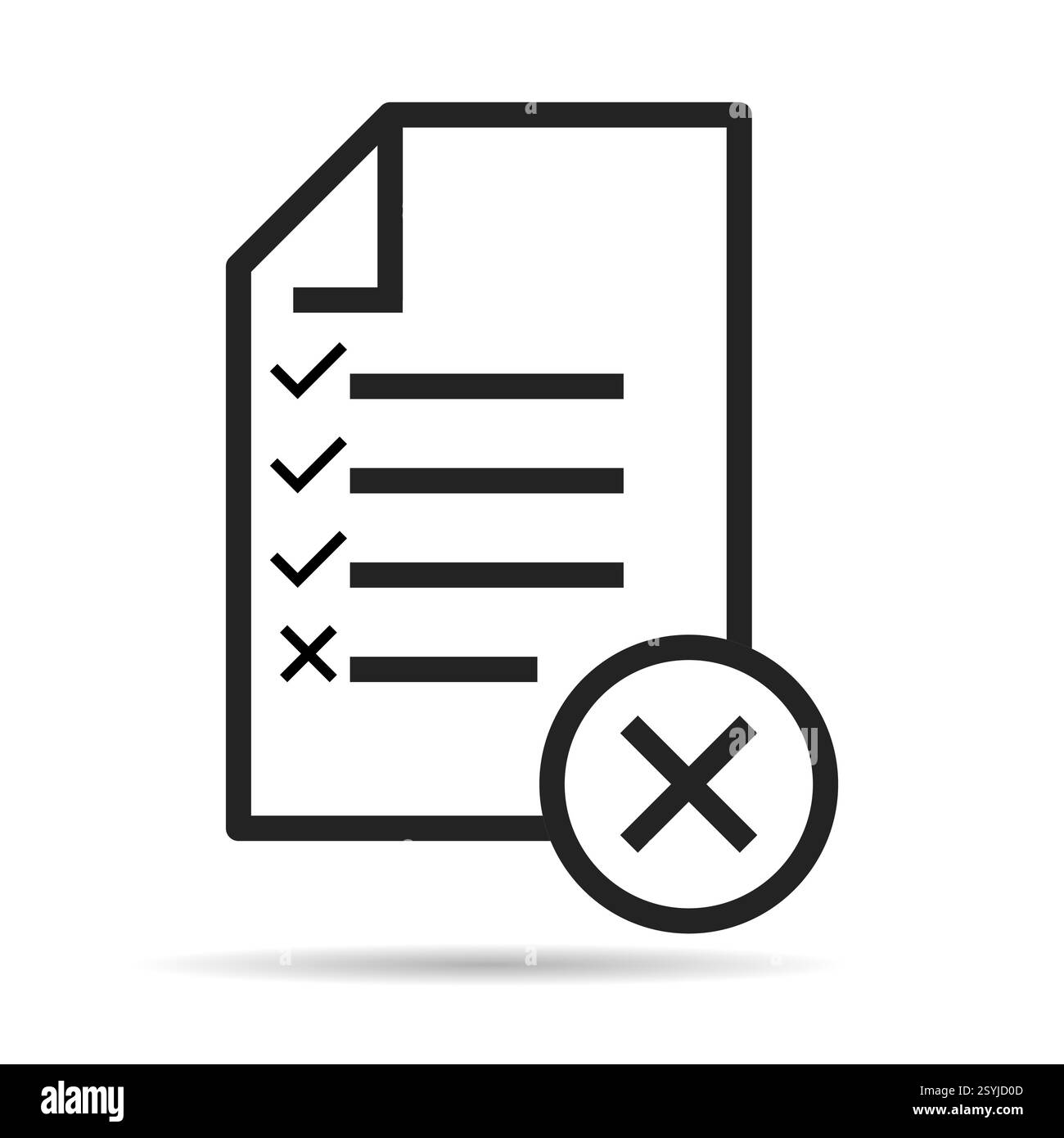In compliance icon shadow sign, company passed inspection symbol ...