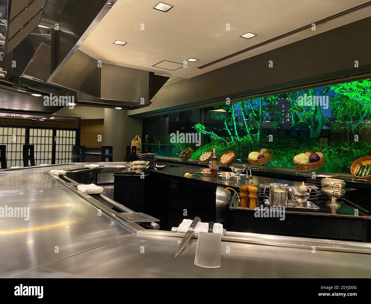 Stage like open-kitchen of the unique farm to table teppanyaki "Minami ...