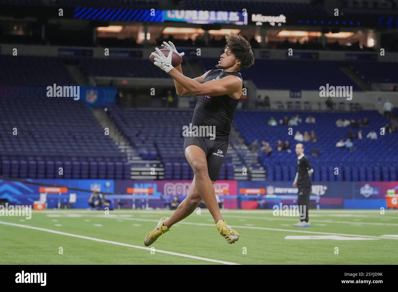 Navy defensive back Rayuan Lane III runs a drill at the NFL football ...